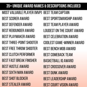 Editable Basketball Award Certificate: Team Recognition (digital ...