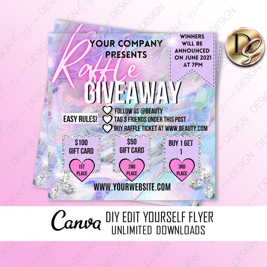 DIY Raffle Giveaway Flyer, Animated Raffle Flyer, Gift Social Media ...