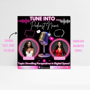 Podcast Flyer Design, Editable Podcast Template, Talkshow Flyer ...
