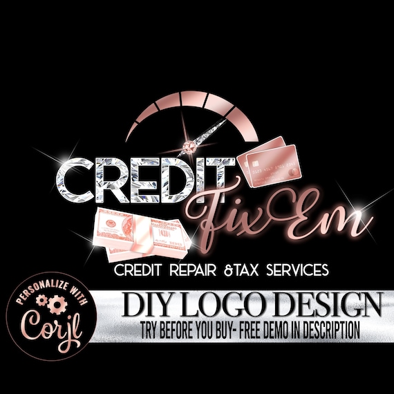 DIY Credit Repair Logo Design Tax Service Logo Template - Etsy