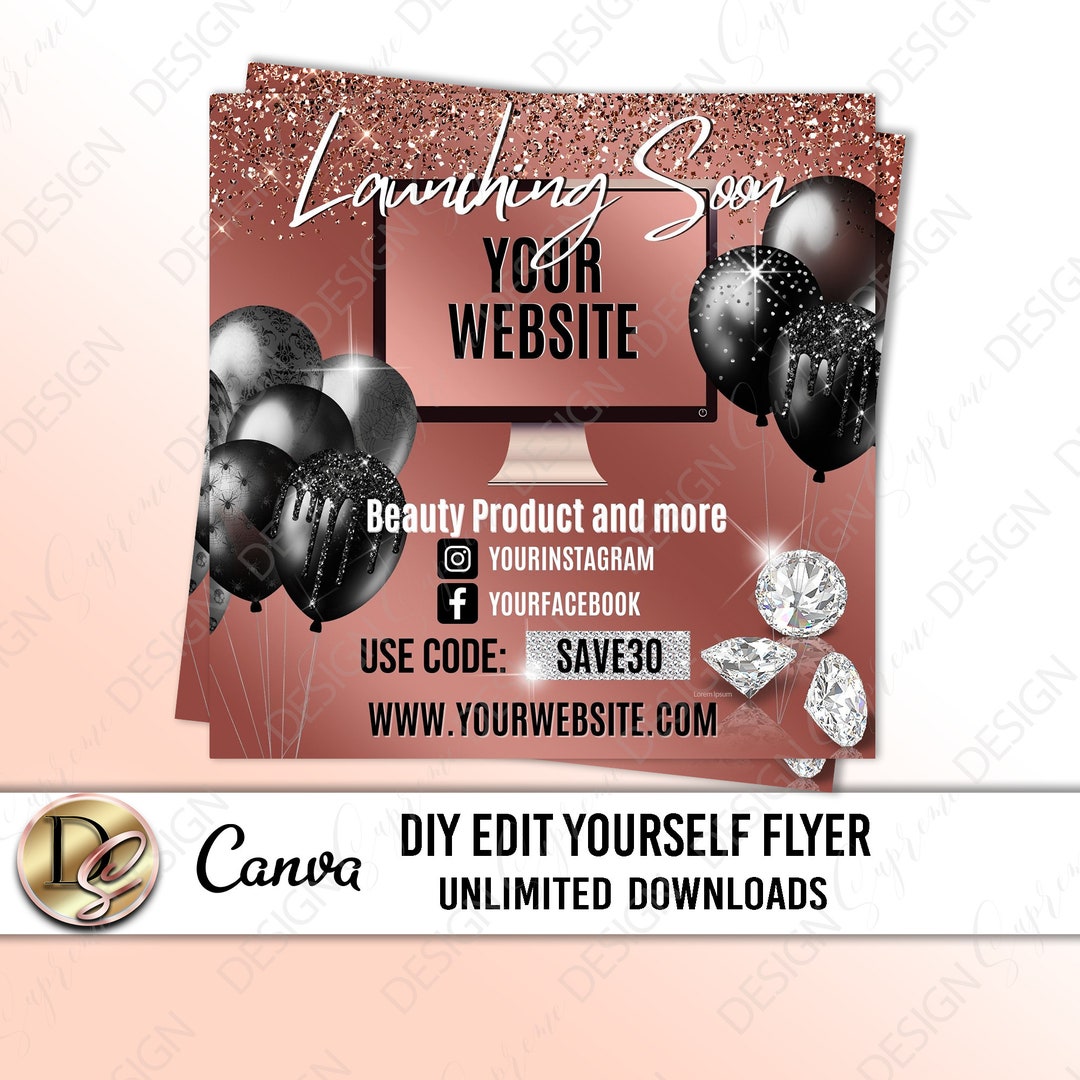 WEBSITE LAUNCH FLYER, Coming Soon Live Social Media Post, Instagram ...