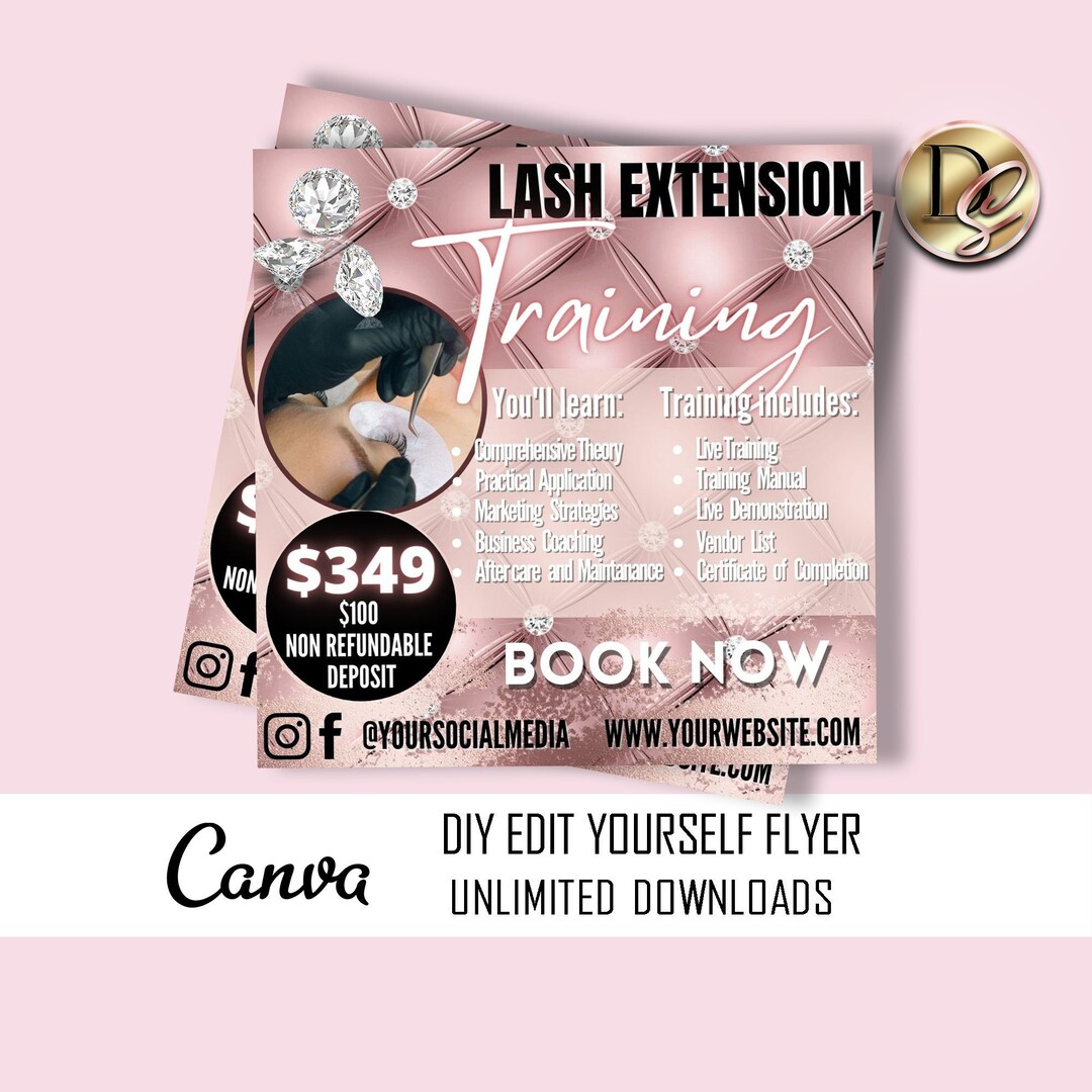 Lash Training Flyer, Social Media Flyer, Class Flyer, Eyelash Extension ...