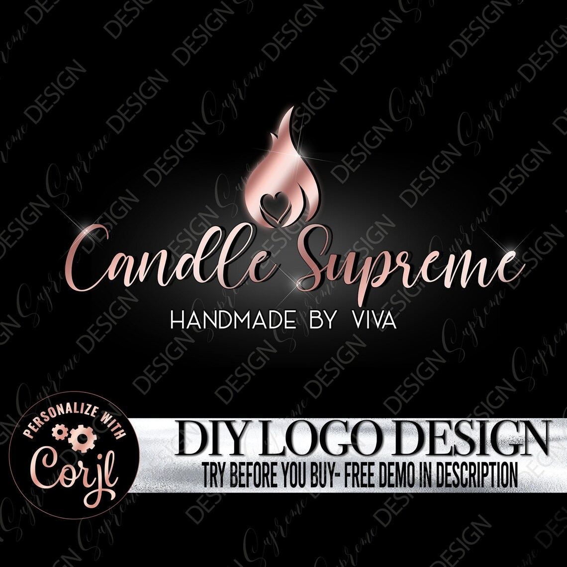 Candle Logo Design Premade Candle Business Logo Editable - Etsy