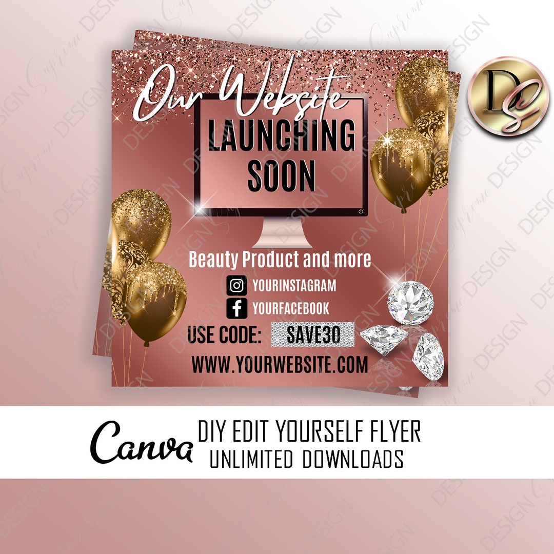 WEBSITE LAUNCH FLYER, Coming Soon Live Social Media Post, Instagram ...