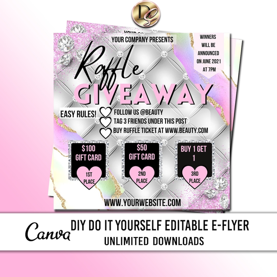 DIY Raffle Giveaway Flyer, Animated Raffle Flyer, Gift Social Media ...