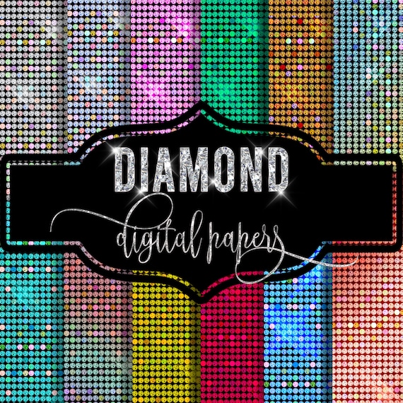 DIAMOND DIGITAL PAPER Diamond Clipart Glam Textures Glitter - Etsy