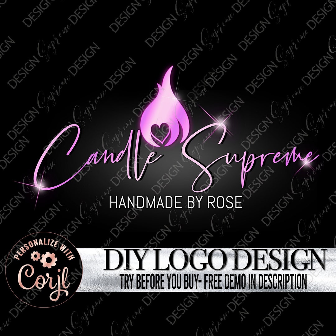 Candle Logo Design, Premade Candle Business Logo, Editable Candle Shop ...