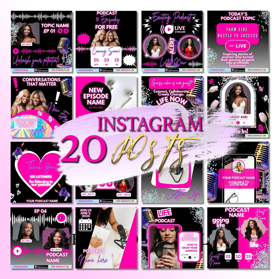 Podcast Flyers Bundle Design, Editable Podcast Template, Talkshow Flyer ...