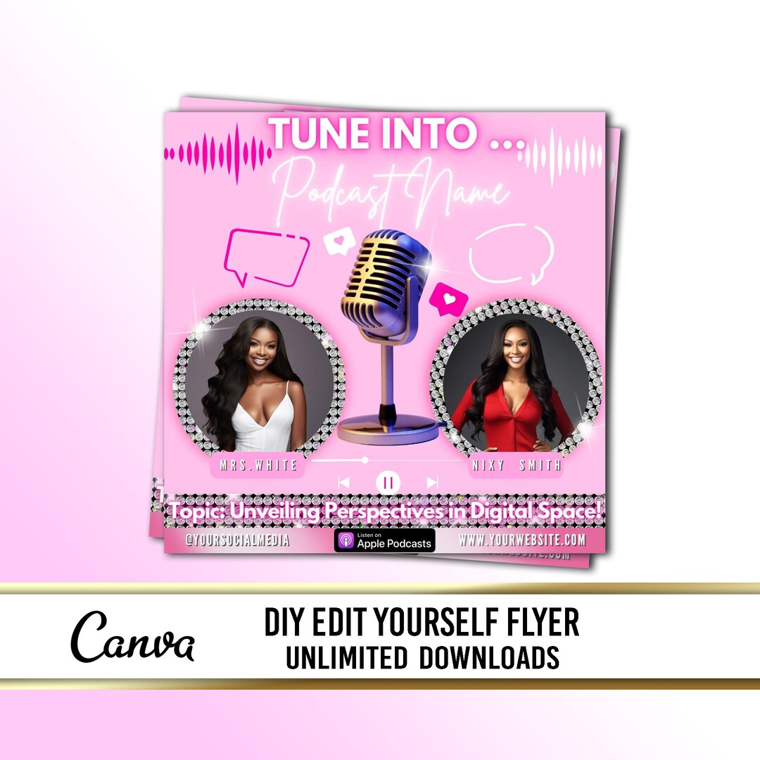 Podcast Flyer Design, Editable Podcast Template, Talkshow Flyer ...
