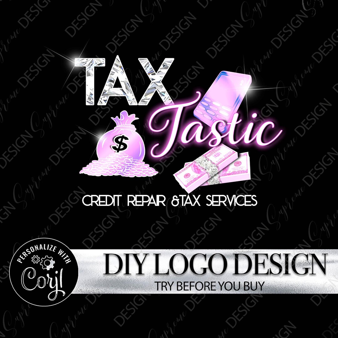 DIY Credit Repair Logo Design, Tax Service Logo Template, Editable ...