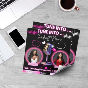 Podcast Flyer Design, Editable Podcast Template, Talkshow Flyer ...
