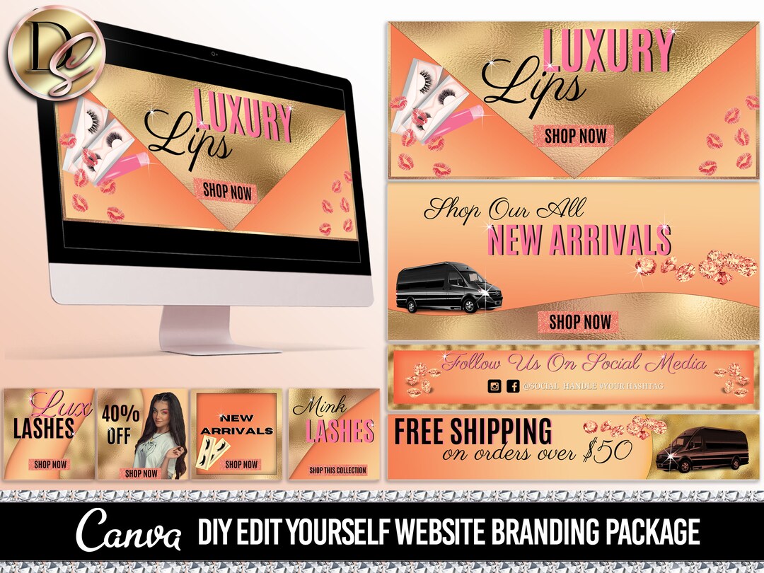 BEAUTY WEBSITE BANNER, Diy Web Banner, Shopify Banners, Slide Show ...
