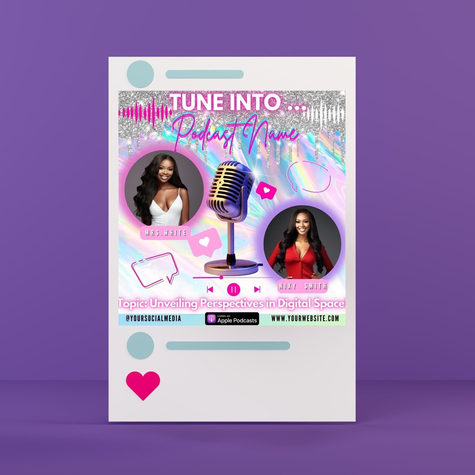 Podcast Flyer Design, Editable Podcast Template, Talkshow Flyer ...