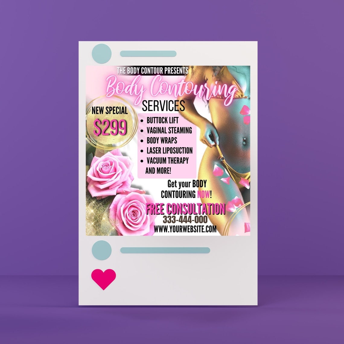 Body Sculpting Flyer, Body Contour Business Flyer, DIY Body Contouring ...