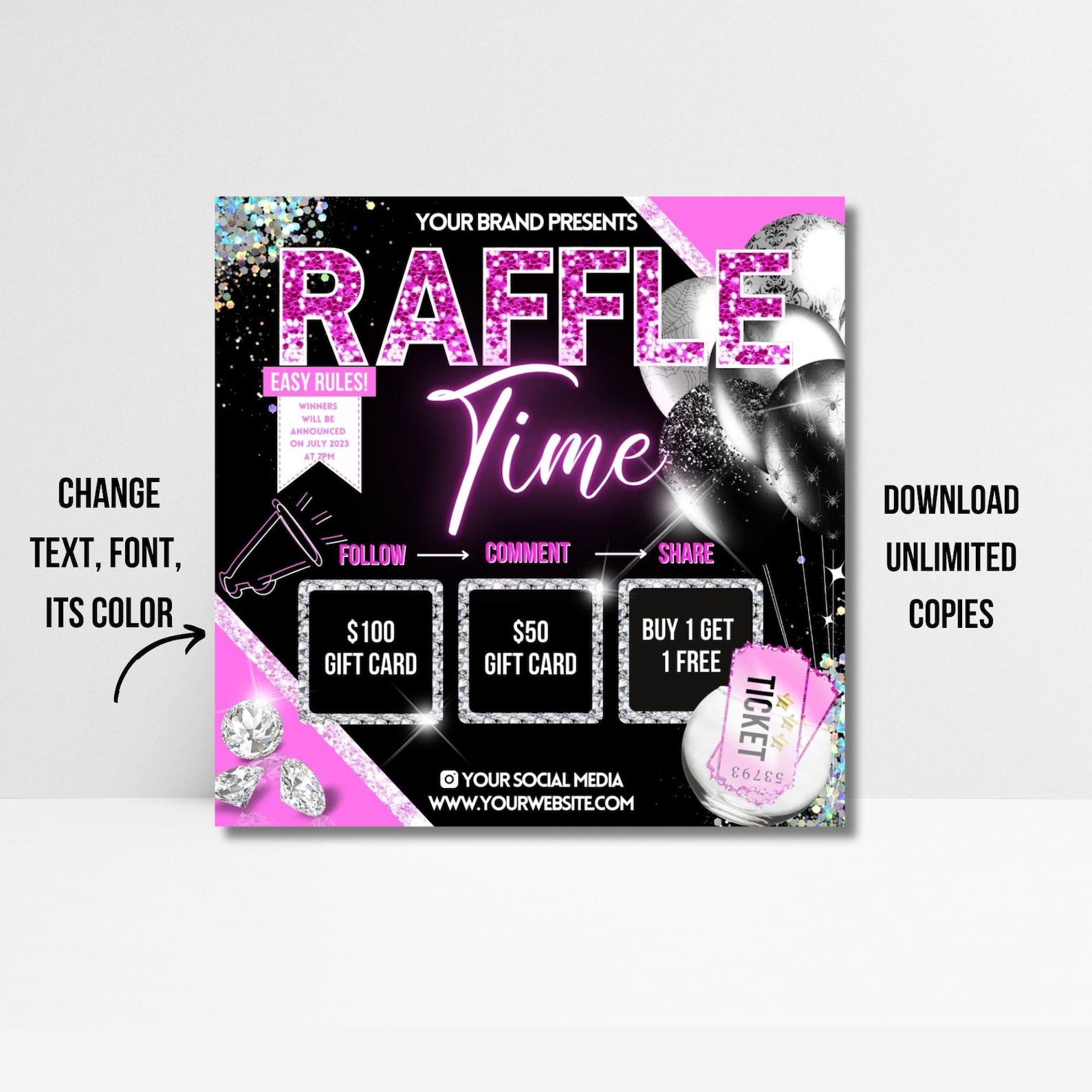 Giveaway Flyer, Raffle Flyer, Hair Raffle Flyer, Lash Raffle Flyer ...