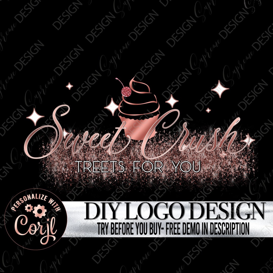 DIY Cupcake Logo Design, Baking Logo Template, Editable Cake Business ...