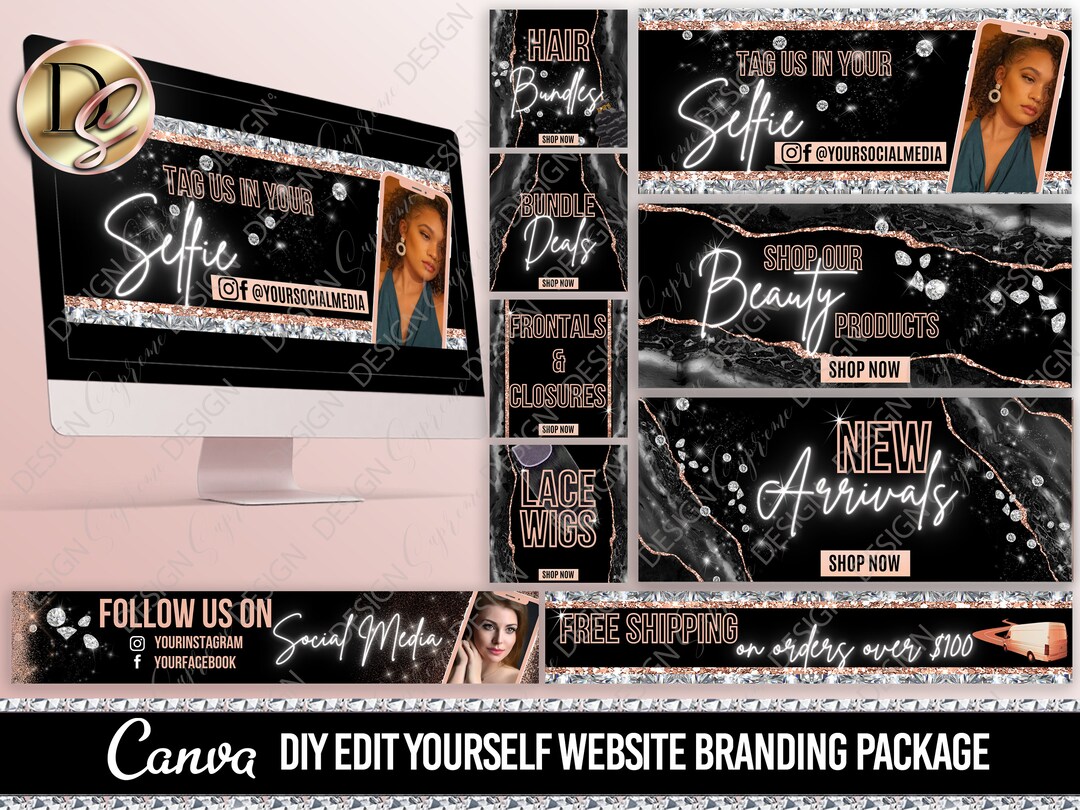 BEAUTY WEBSITE BANNER, Diy Web Banner, Shopify Banners, Slide Show ...