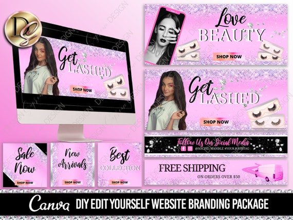 BEAUTY WEBSITE BANNER Diy Web Banner Shopify Banners Slide | Etsy