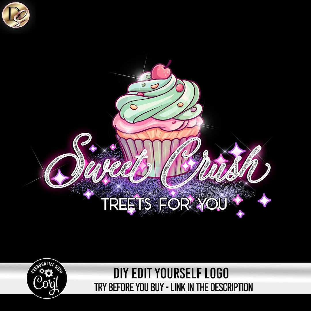 DIY Cupcake Logo Design, Baking Logo Template, Editable Cake Business ...