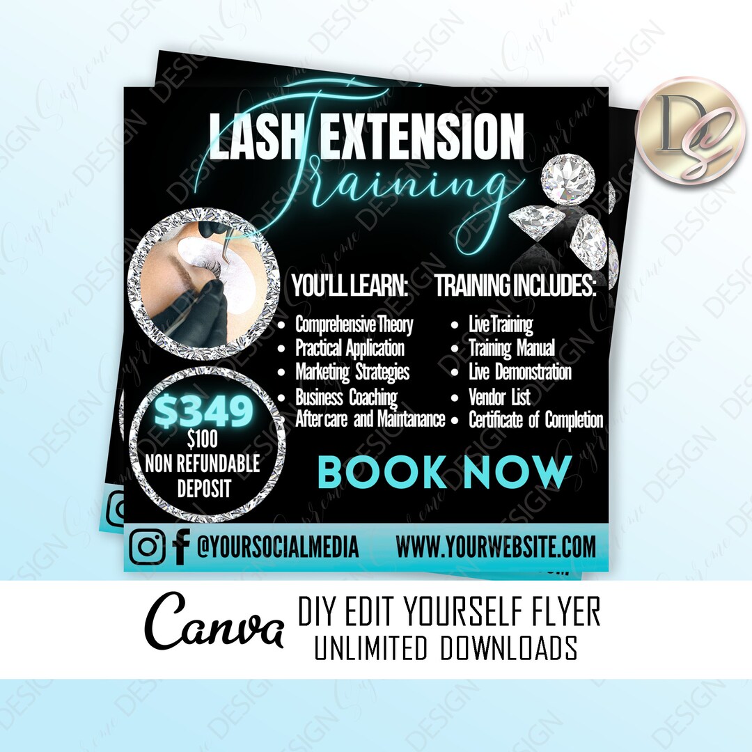 Lash Training Flyer, Social Media Flyer, Class Flyer, Eyelash Extension ...