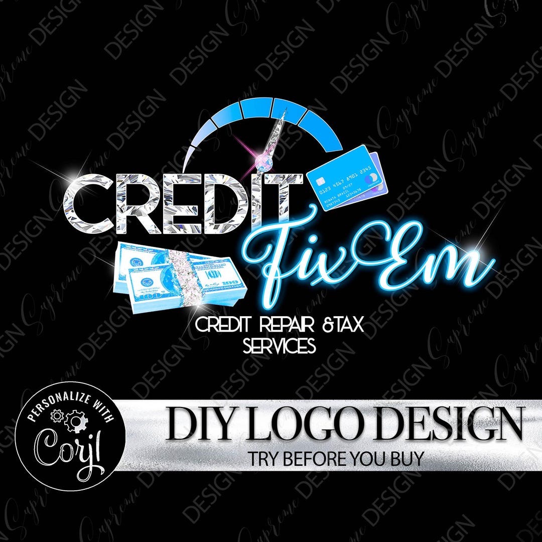 Credit Repair Logo Design, Tax Logo Design Template Premade Business ...