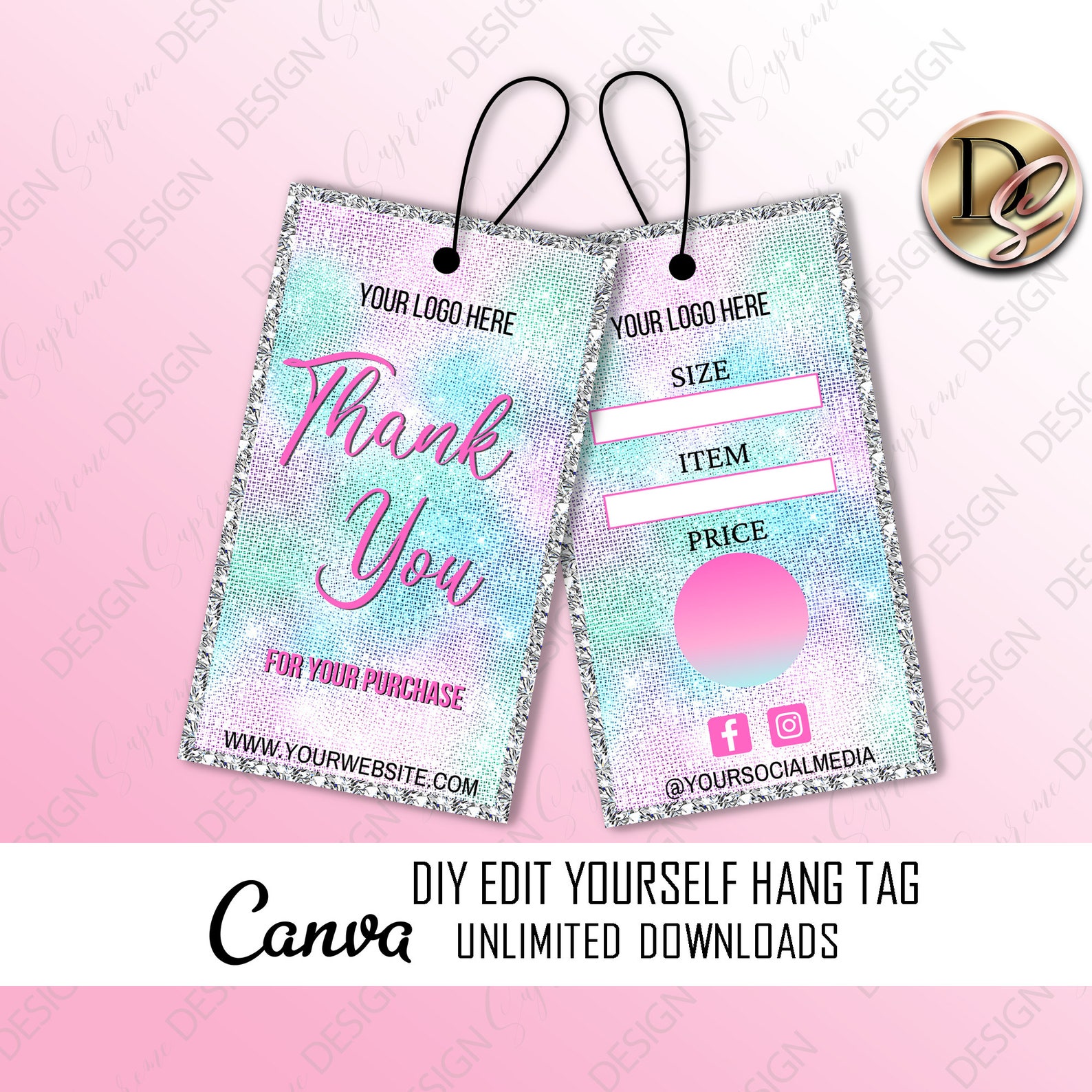 DIY HANG TAG Template, Editable Printable Swing Tags, Apparel Hang Tag ...