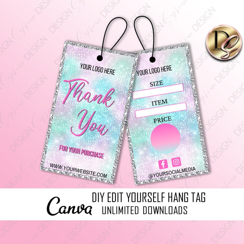 DIY HANG TAG Template Editable Printable Swing Tags Apparel | Etsy