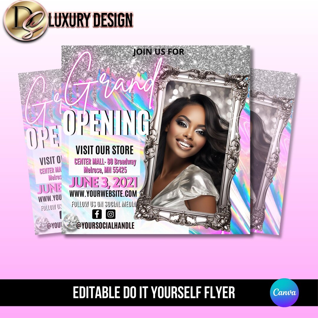 Grand Opening Flyer, Business Flyer Design, Editable Social Media Post ...