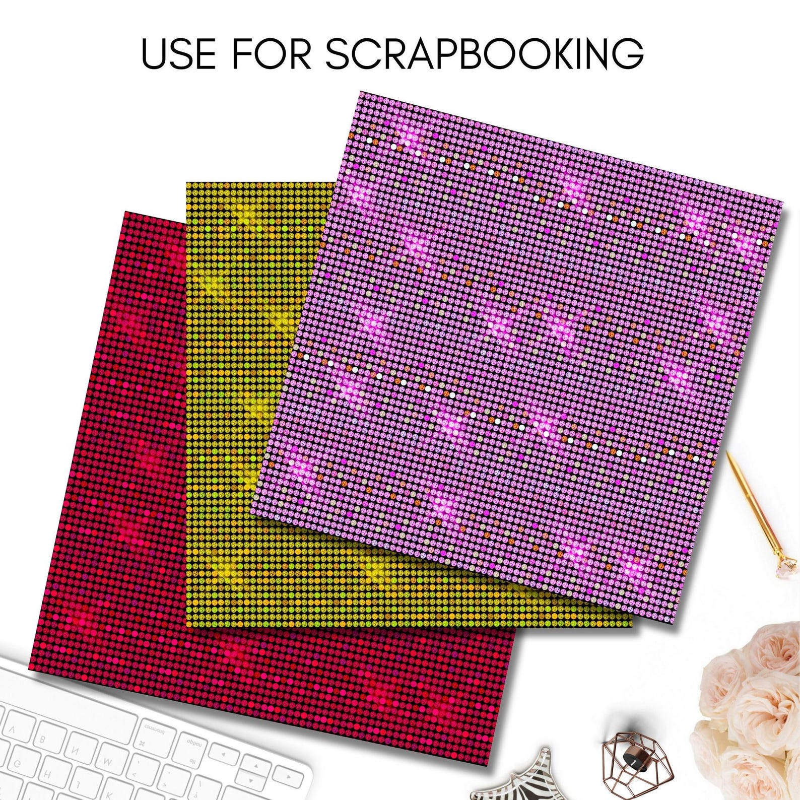 DIAMOND DIGITAL PAPER, Diamond Clipart, Glam Textures, Glitter Textures ...
