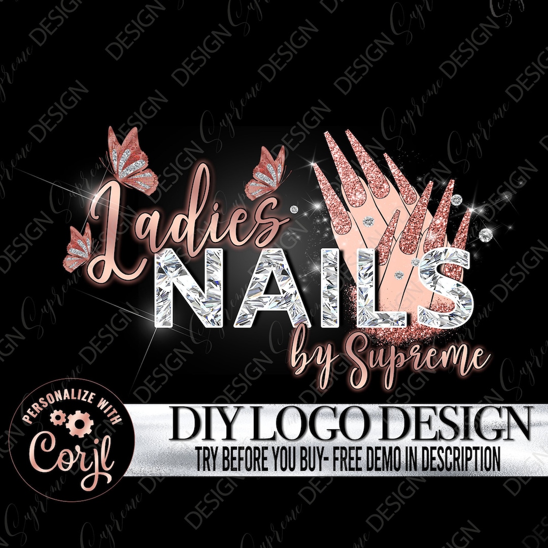 DIY Nail Logo Design, Pressed Nails Logo Template, Editable Nail Artist ...
