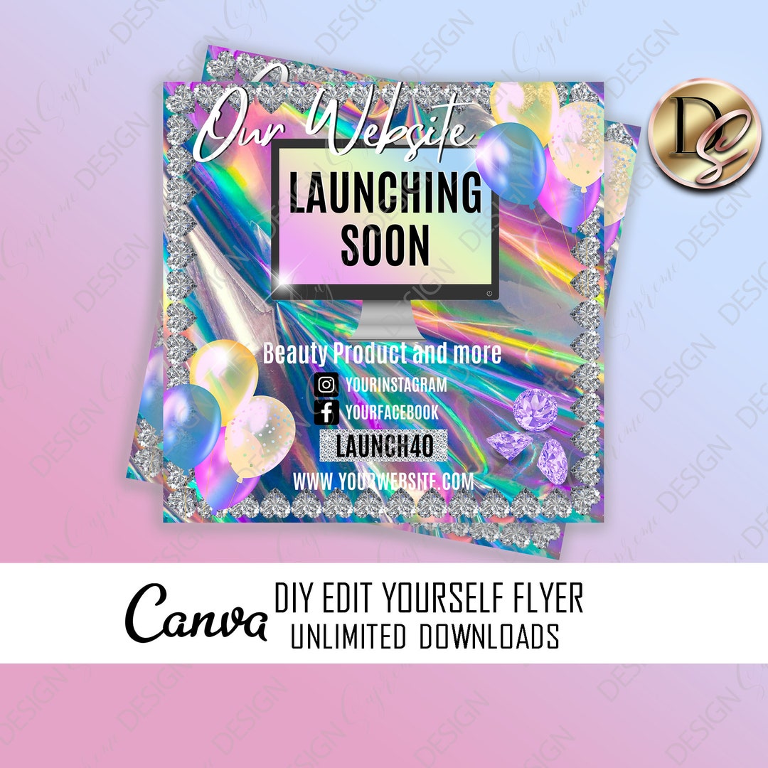 WEBSITE LAUNCH FLYER, Coming Soon Live Social Media Post, Instagram ...