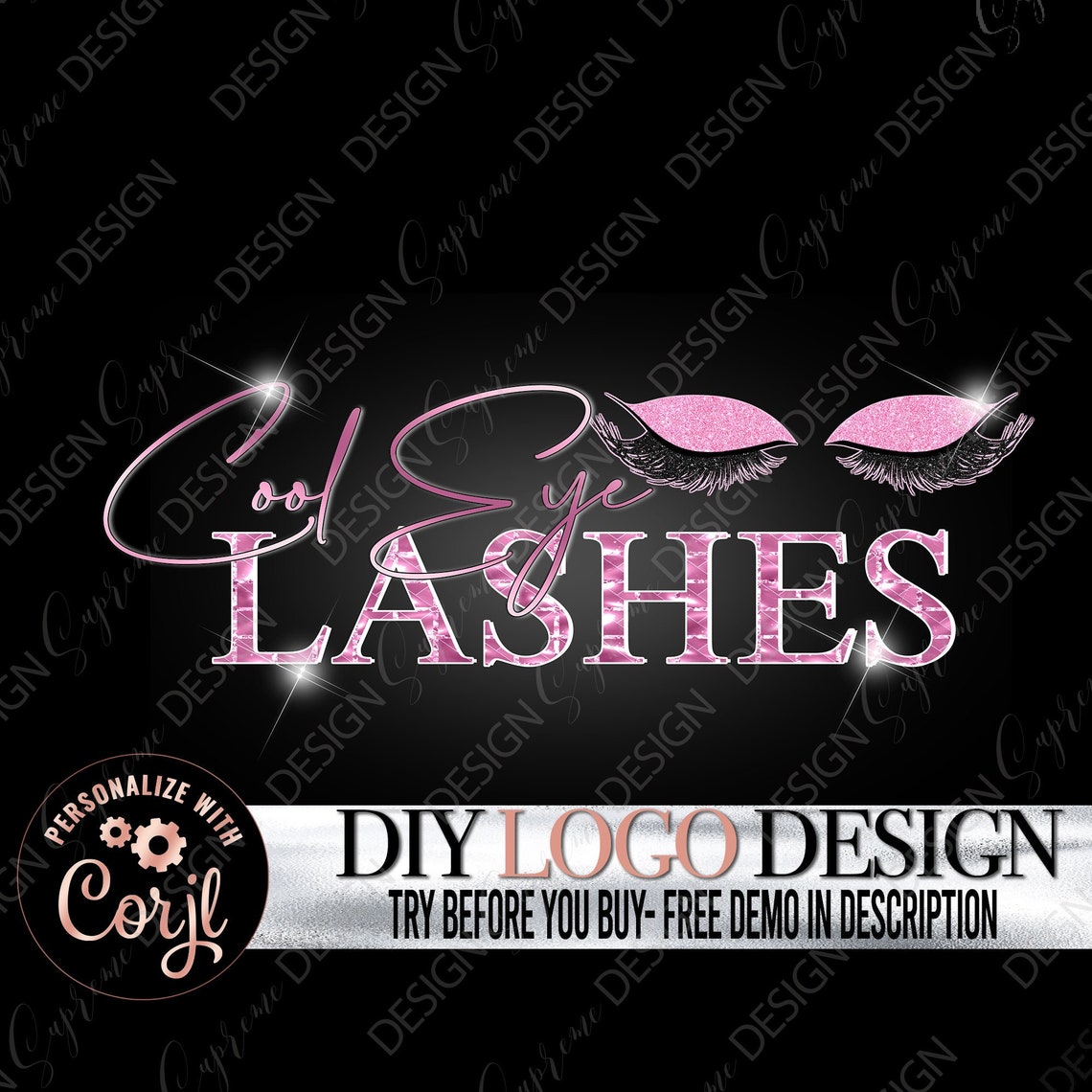 Lash Artist Logo Design Eyelash Logo Lash Technician Logo - Etsy