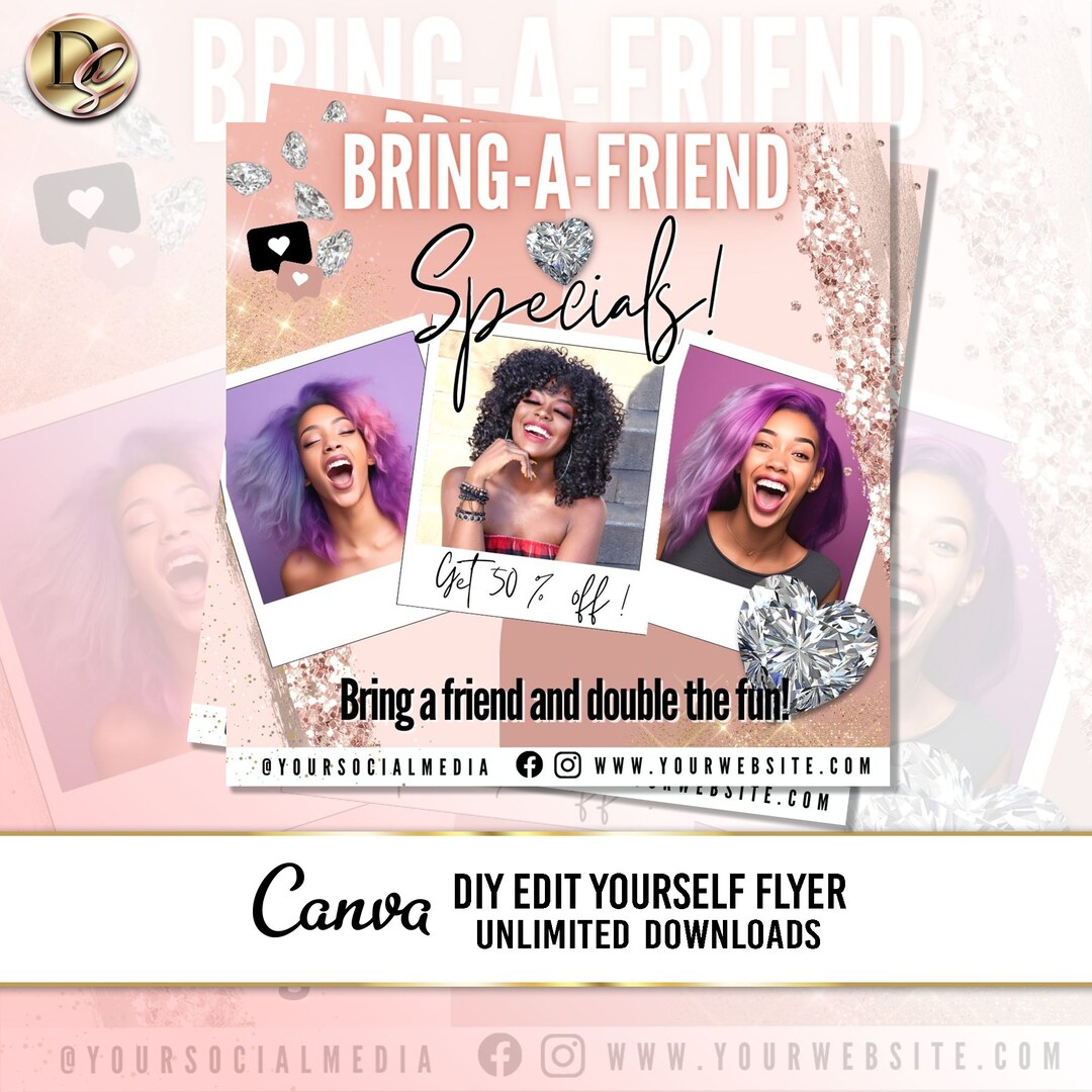 Bring A Friend Flyer Beauty Flyer Template Premade Sales - Etsy