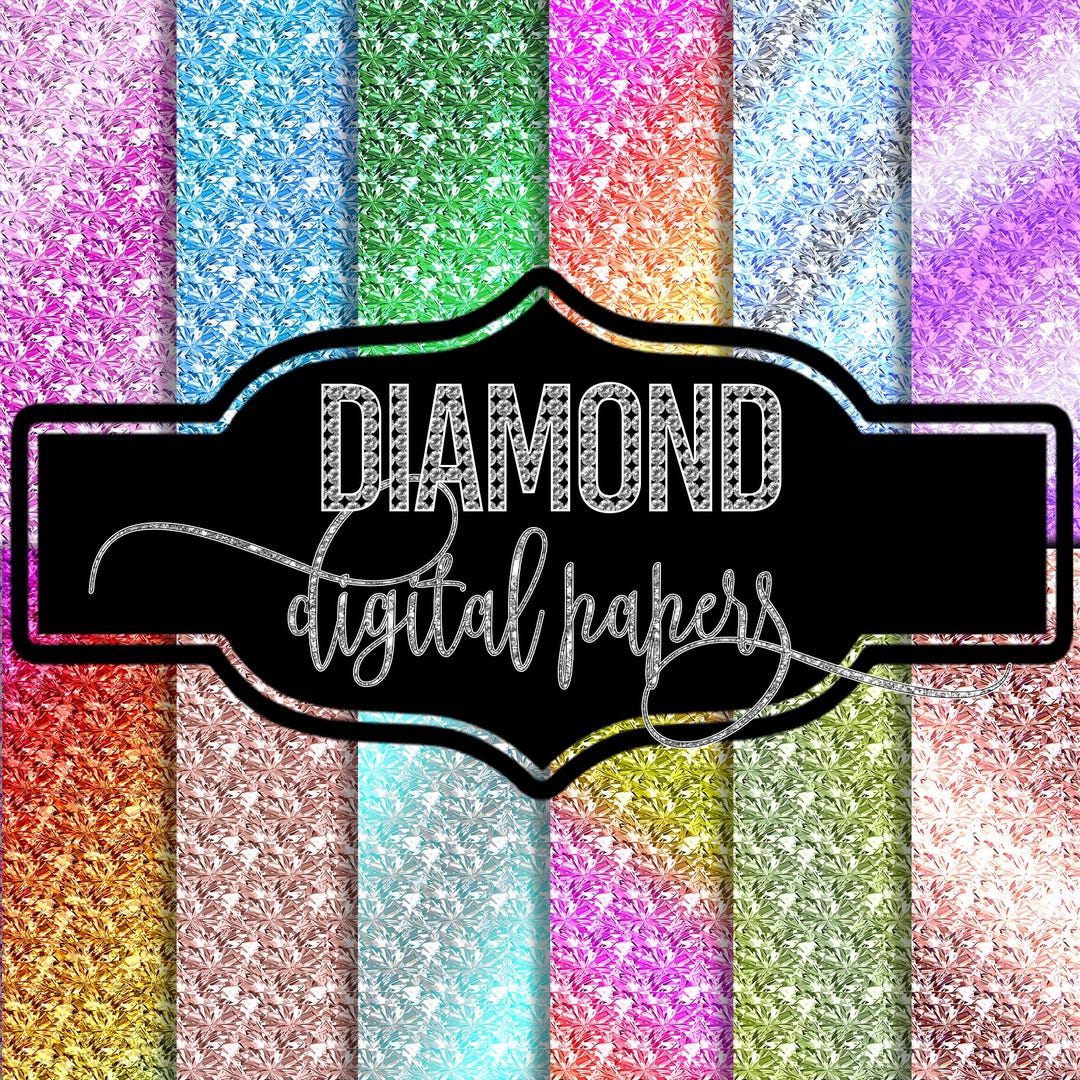 DIAMOND DIGITAL PAPER, Diamond Clipart, Glam Textures, Glitter Textures ...