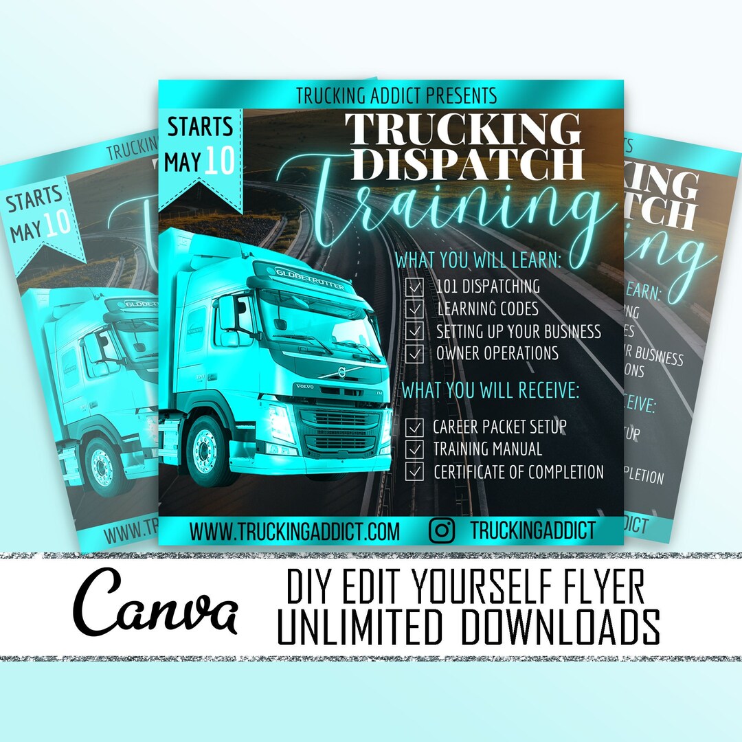 Trucking Training Flyer, Truck Services Flyer, Truck Training Template ...