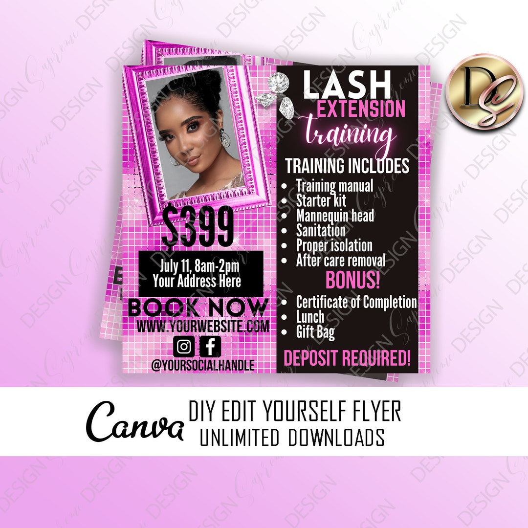 Lash Training Flyer, Social Media Flyer, Class Flyer, Eyelash Extension ...