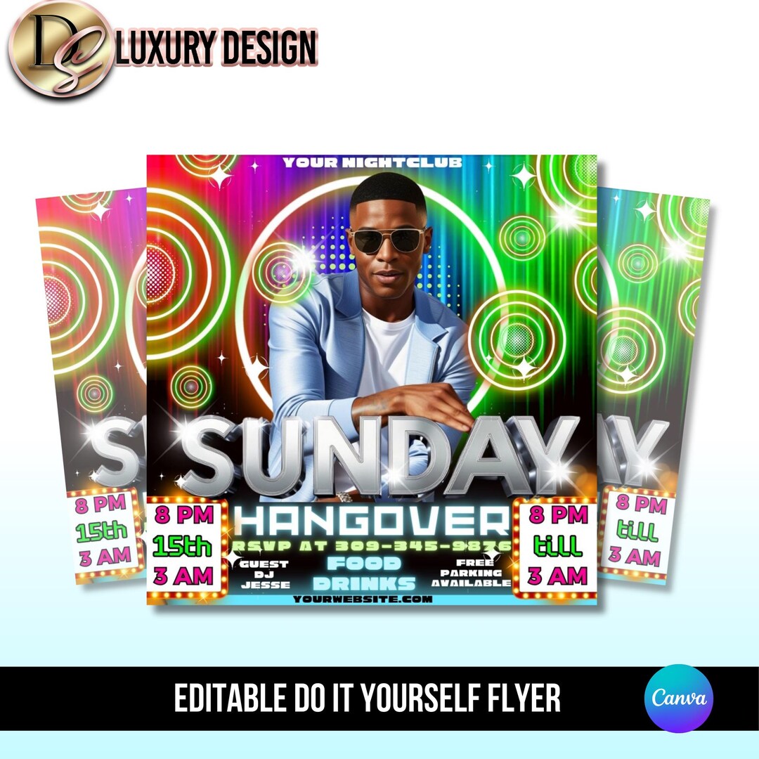 Party Invite Flyer Party Night Flyer Sunday Hangover Party Flyer ...