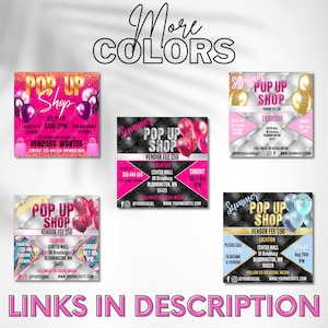 EDITABLE Pop Shop Flyer, Sip and Shop Flyer, Boutique Flyer Template ...