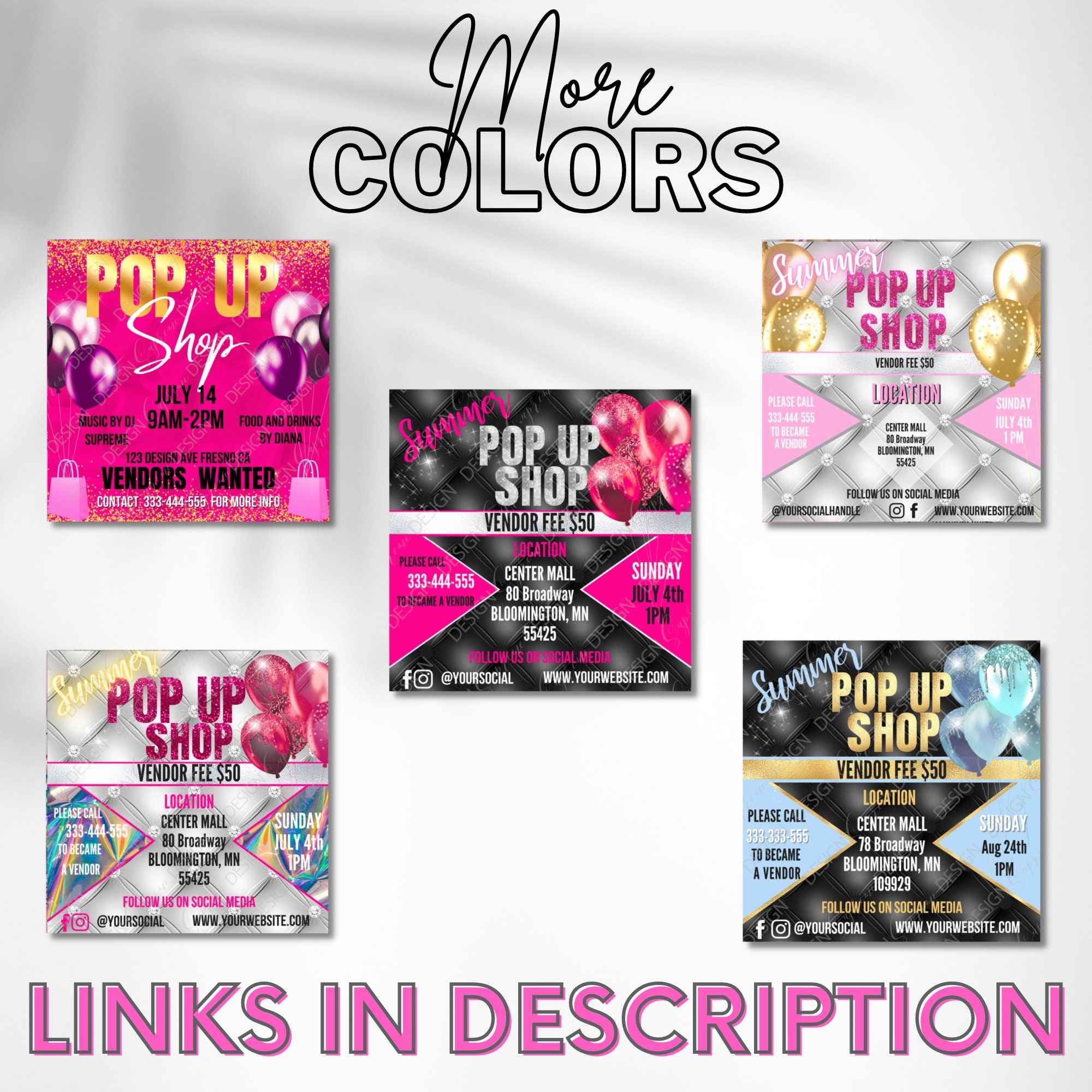 EDITABLE Pop Shop Flyer Sip and Shop Flyer Boutique Flyer | Etsy