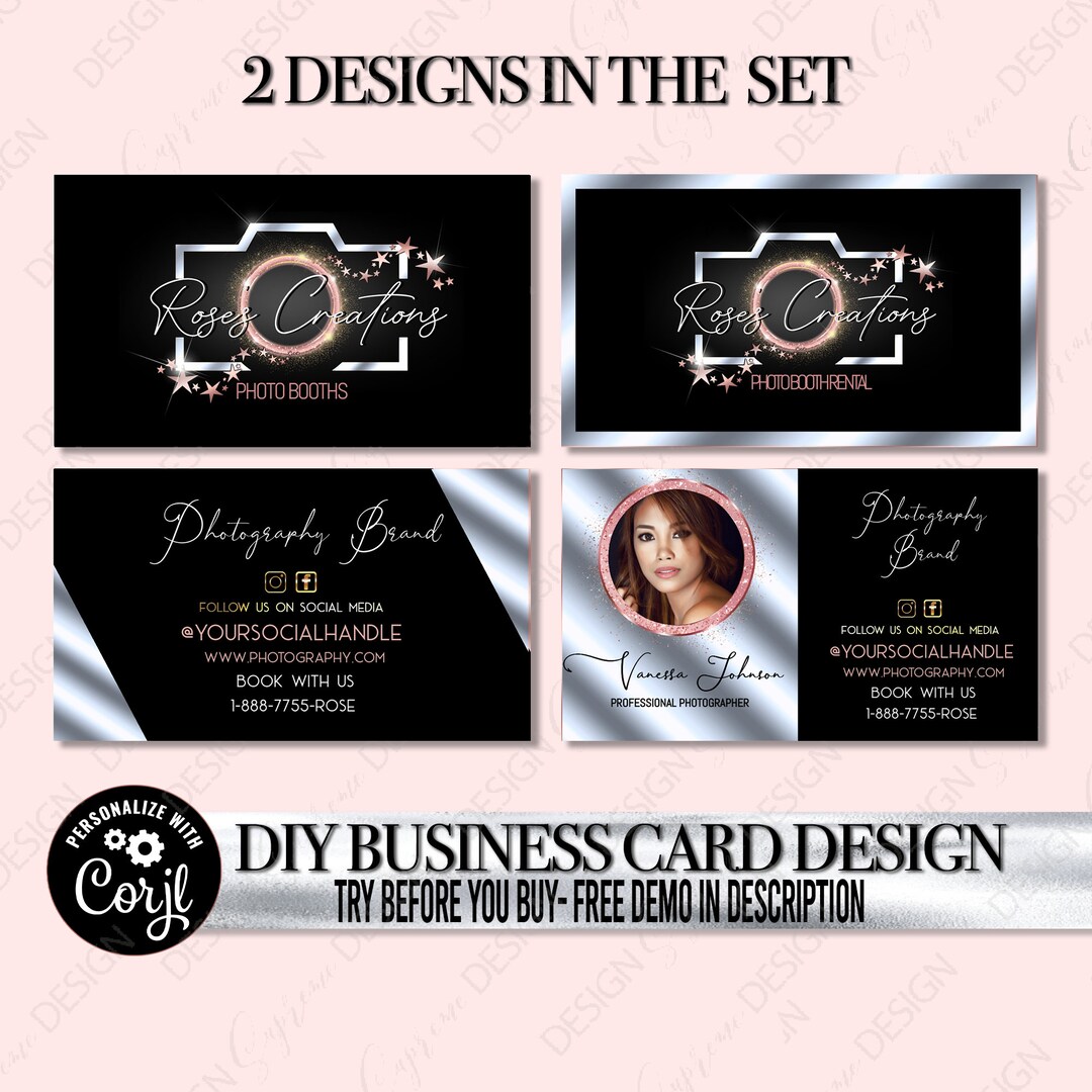 Photography Business Card Design, Premade Photographer Business Card ...