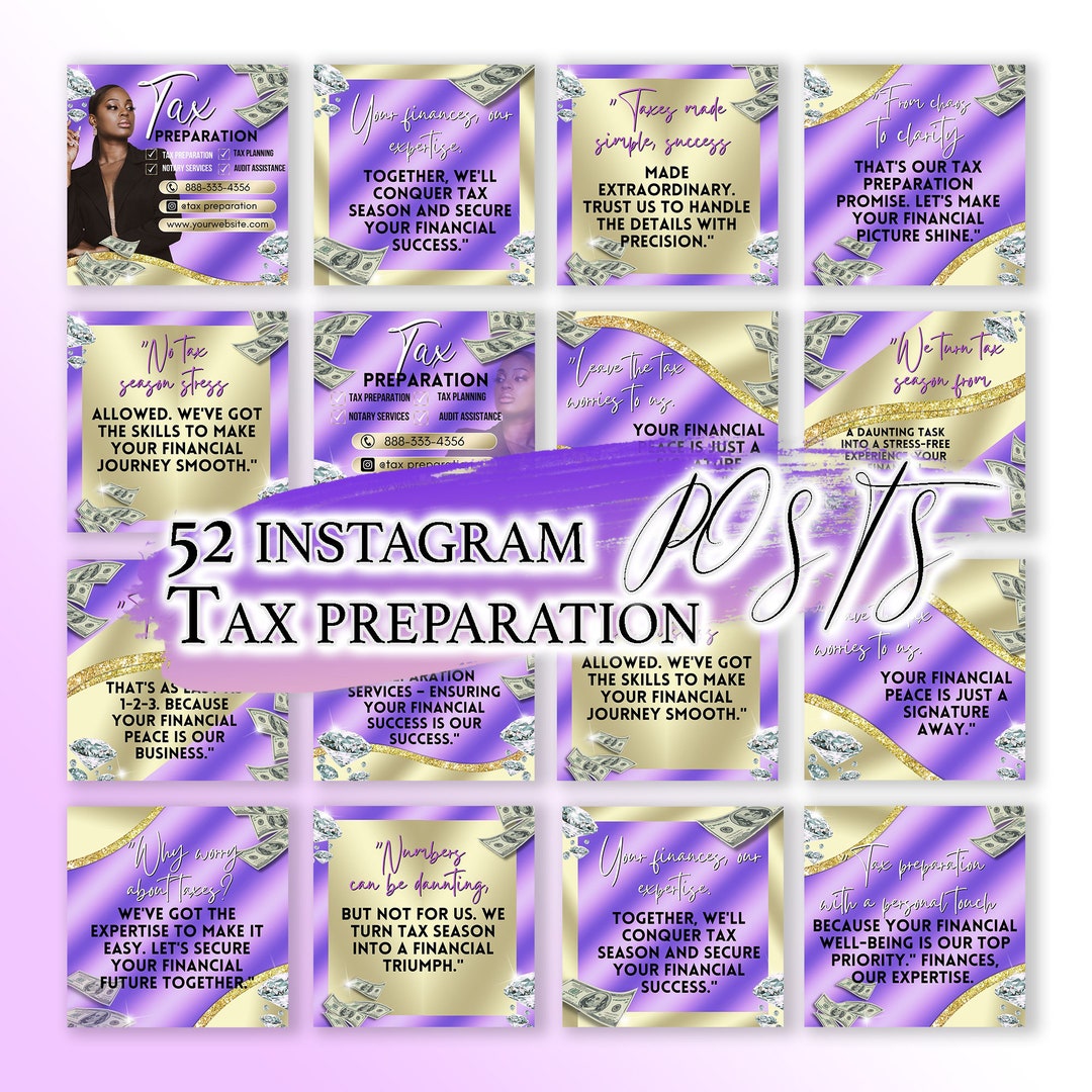 Tax Prep Quotes Bundle Template, Tax Prep Digital Flyers Quotes Bundle ...