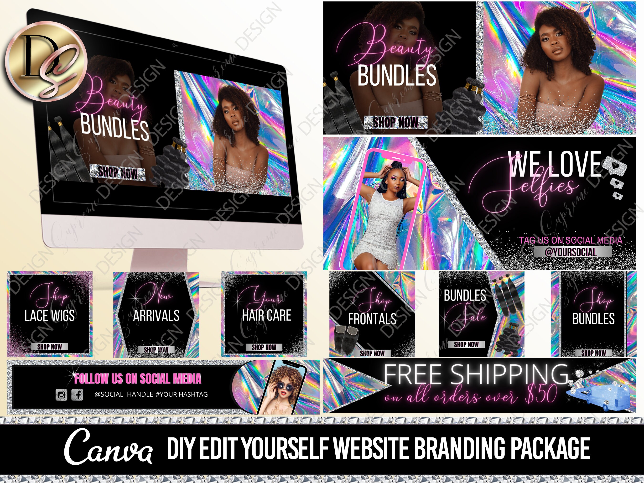 DIY WEB BANNER Website Banner Categoryshopify Banner - Etsy