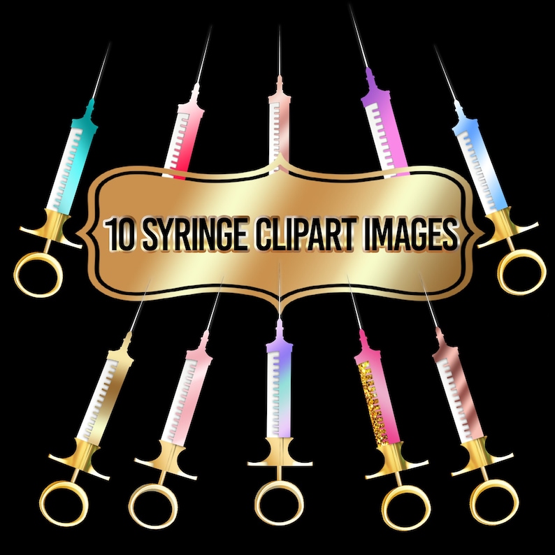 Syringe Clip Art Injection Needle Elements Aesthetics PNG - Etsy