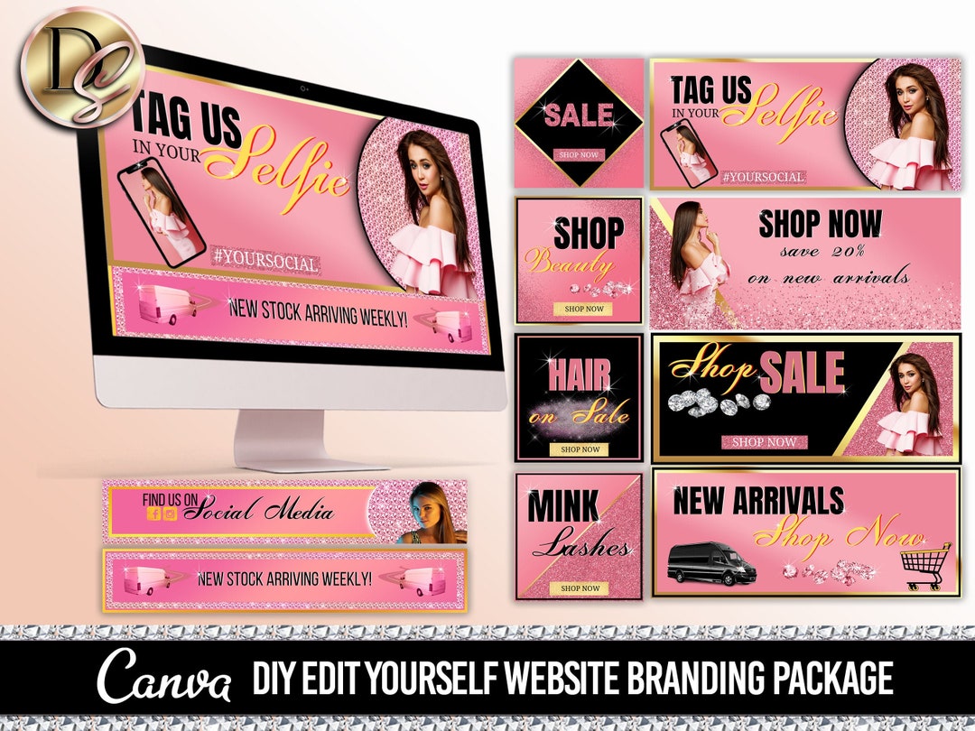 DIY WEB BANNER Set, Website Banner Category, Shopify Banners, Slide ...