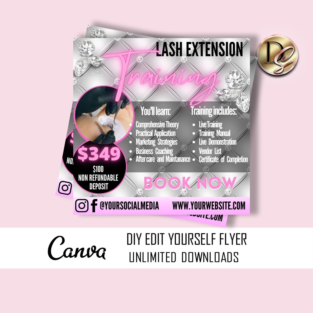 Lash Training Flyer, Social Media Flyer, Class Flyer, Eyelash Extension ...