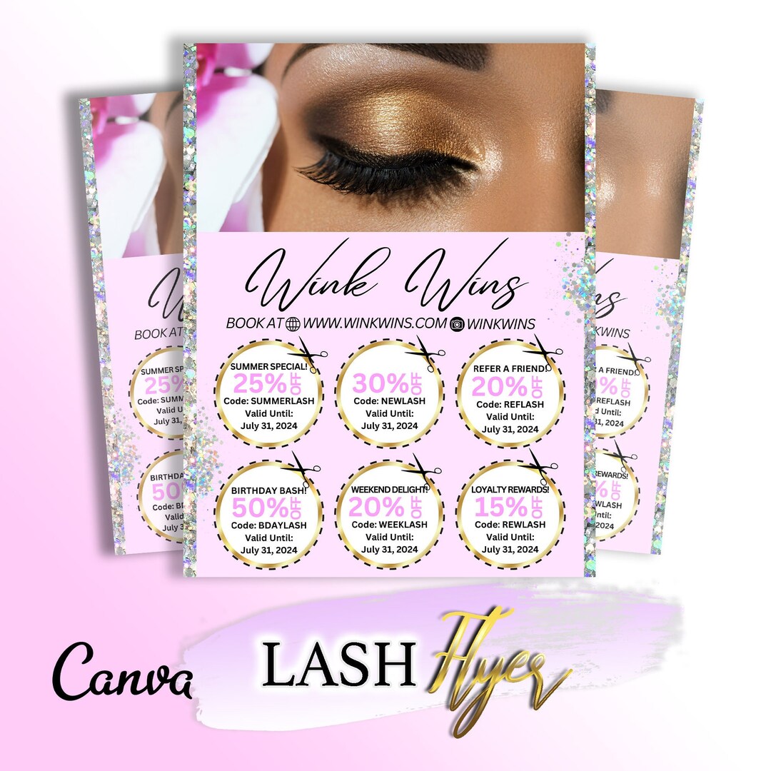 Customer Rewards Social Media Flyer, Lash Specials Flyers, Beauty Deals ...