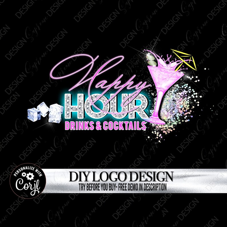 Bartender Logobar Logo Mobile Bartending Logo Drinks Logo - Etsy