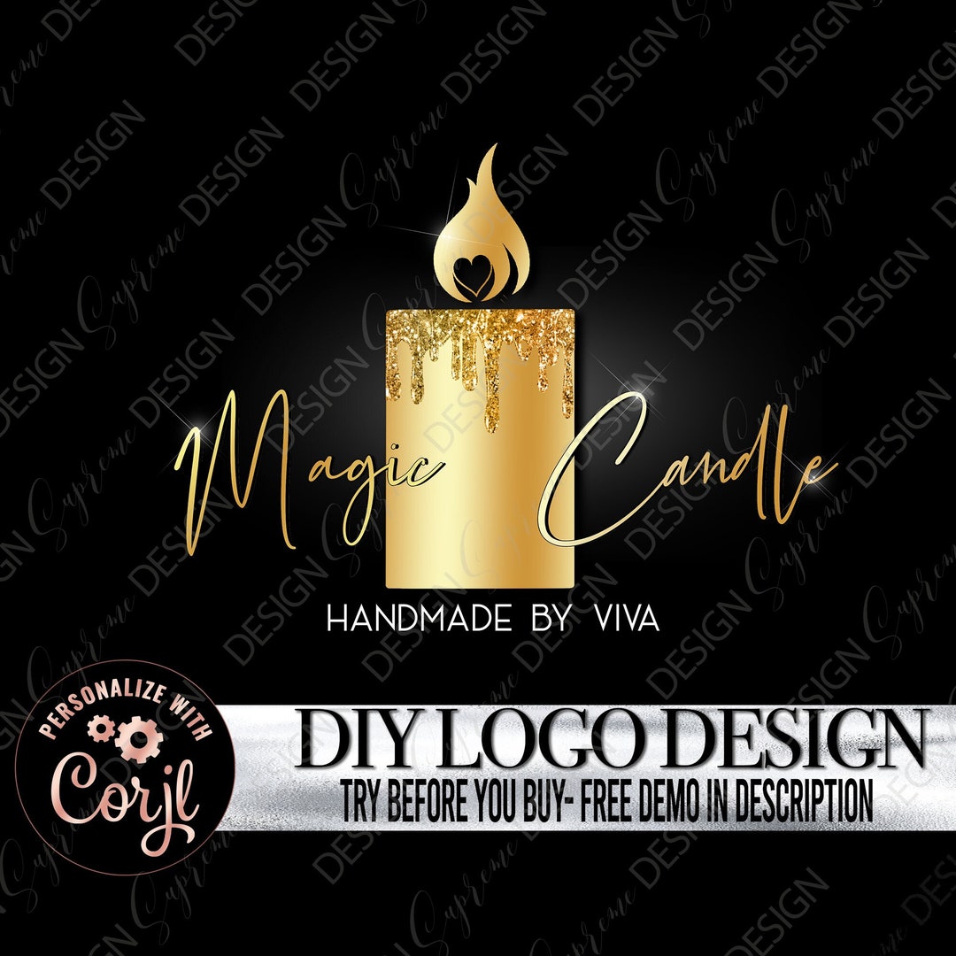 Candle Logo Design, Premade Candle Business Logo, Editable Candle Shop ...