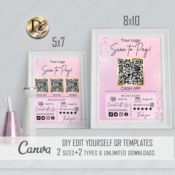 Editable Scan to Pay Template QR Scan Code QR Sign | Etsy