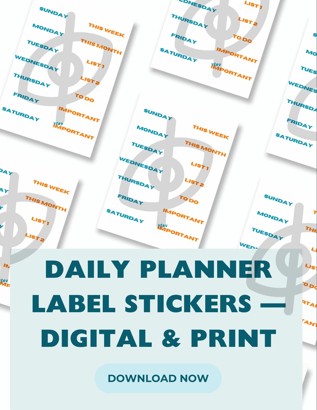 Labels Template Weekly Daily Planner Stickers - Etsy